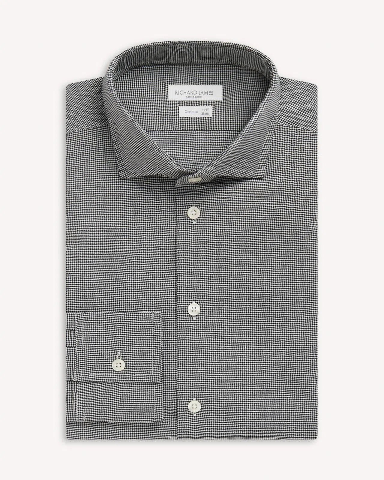 Richard James Black/White Shirt Cotton