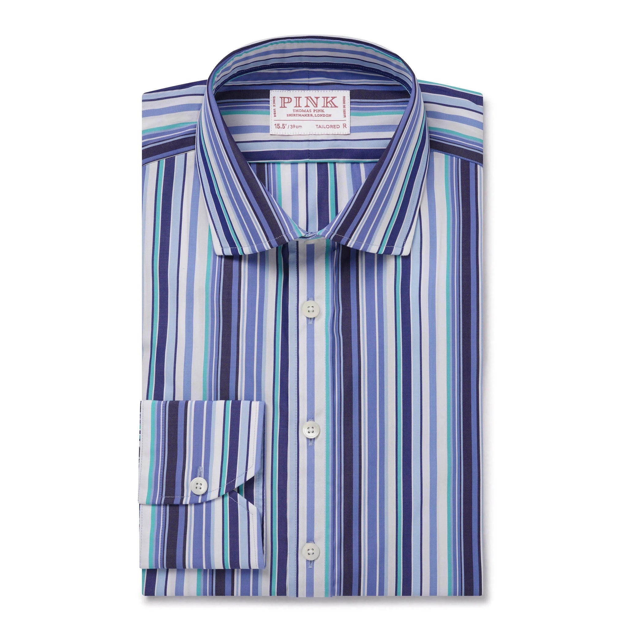 Thomas Pink Tailored Fit Formal Barcode Stripe Shirt